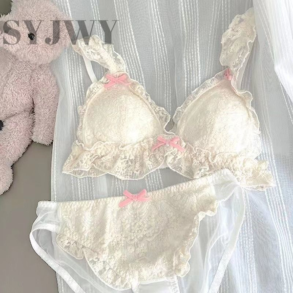 Комплект белья Женский SYJWY белый Пряжка, Эластичная бралетт Полиэфирное волокно Пряжки, Погоны ...