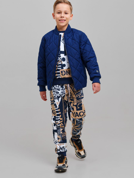 Куртка Мальчики PlayToday темно-синий, синий кобальт Текстиль, размер 134 Длинный Демисезон ...