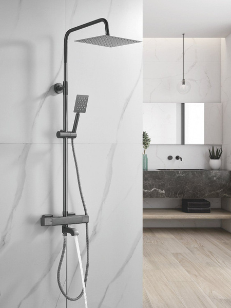 SHEVANIK Душевой комплект темно-серый купить на OZON по низкой цене ...