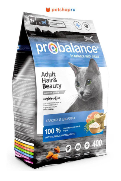 Probalance Корм для кошек, красота и здоровье кожи и шерсти, 400 г купить на OZON по низкой цене ...