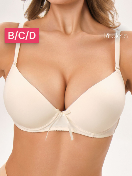 Бюстгальтер Женский Ritoleta формованная чашка, размер 100D бежевый Полиамид, Полиуретан ...