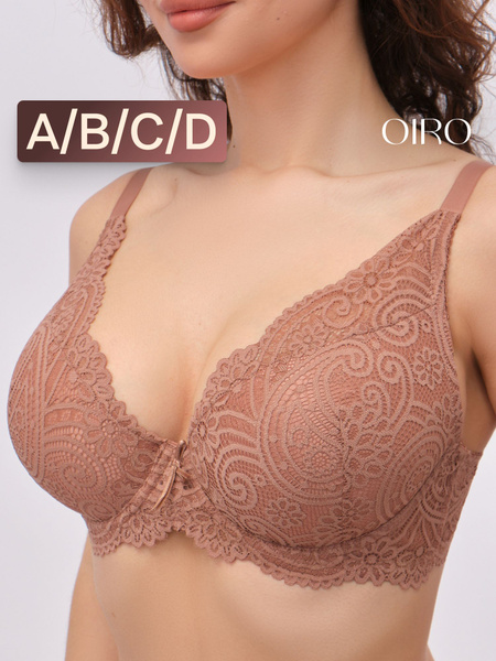 Бюстгальтер Женский OIRO, размер 85C кофе Полиамид, Эластан Повседневный Китай Крючки ...