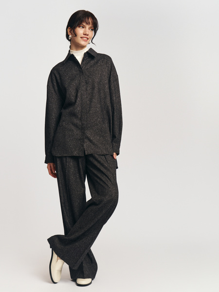 Брюки Женский Zolla темно-серый Вискоза, Полиэстер Повседневный, размер 44 Зима, рост 164-176 ...