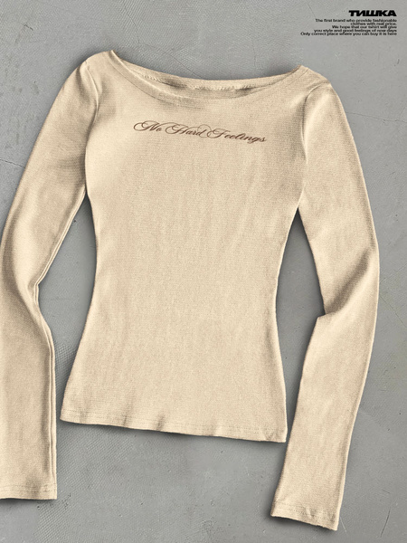 Лонгслив Женский Tishka бежевый, размер 42 Хлопок, Лайкра облегающий ...