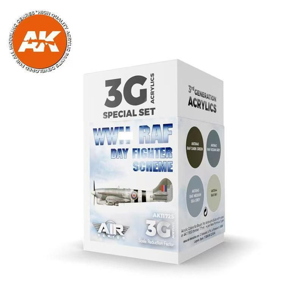 AK Interactive AK11725 Набор красок 3-го поколения: Авиация, RAF Дневной истребитель (ВМВ ...