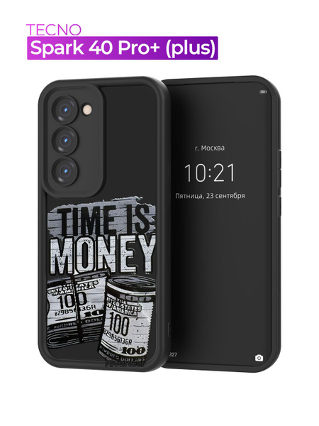 Чехол на Tecno Spark 40 Pro Plus Техно Спарк 40 Про Плюс с принтом Time Is Money купить на