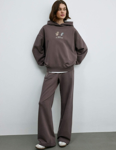 Брюки Женский SELA тауп Трикотаж Повседневный, размер 42 Резинка Демисезон Китай Высокая купить ...