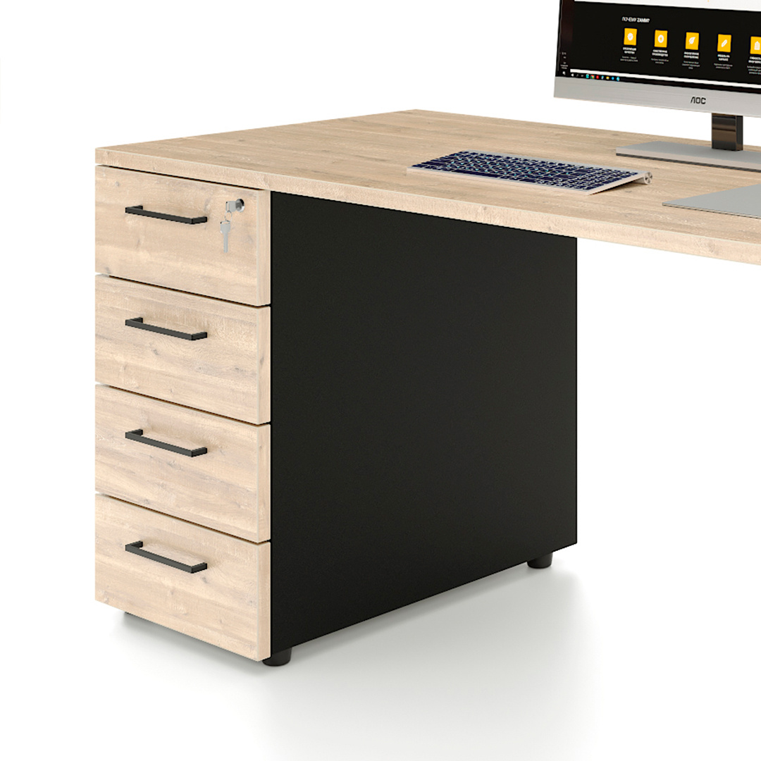 Письменный стол ZAMM Формат с тумбой левый, 70х180х74.5 см купить c ...