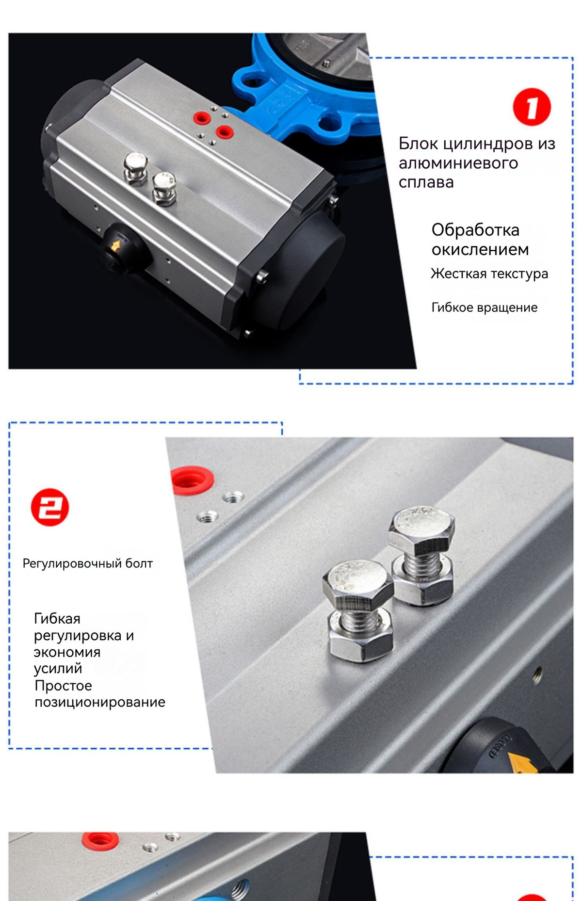 DN100 Затвор дисковый поворотный с пневмоприводом, Быстрозапорный клапан из нержавеющей стали ...
