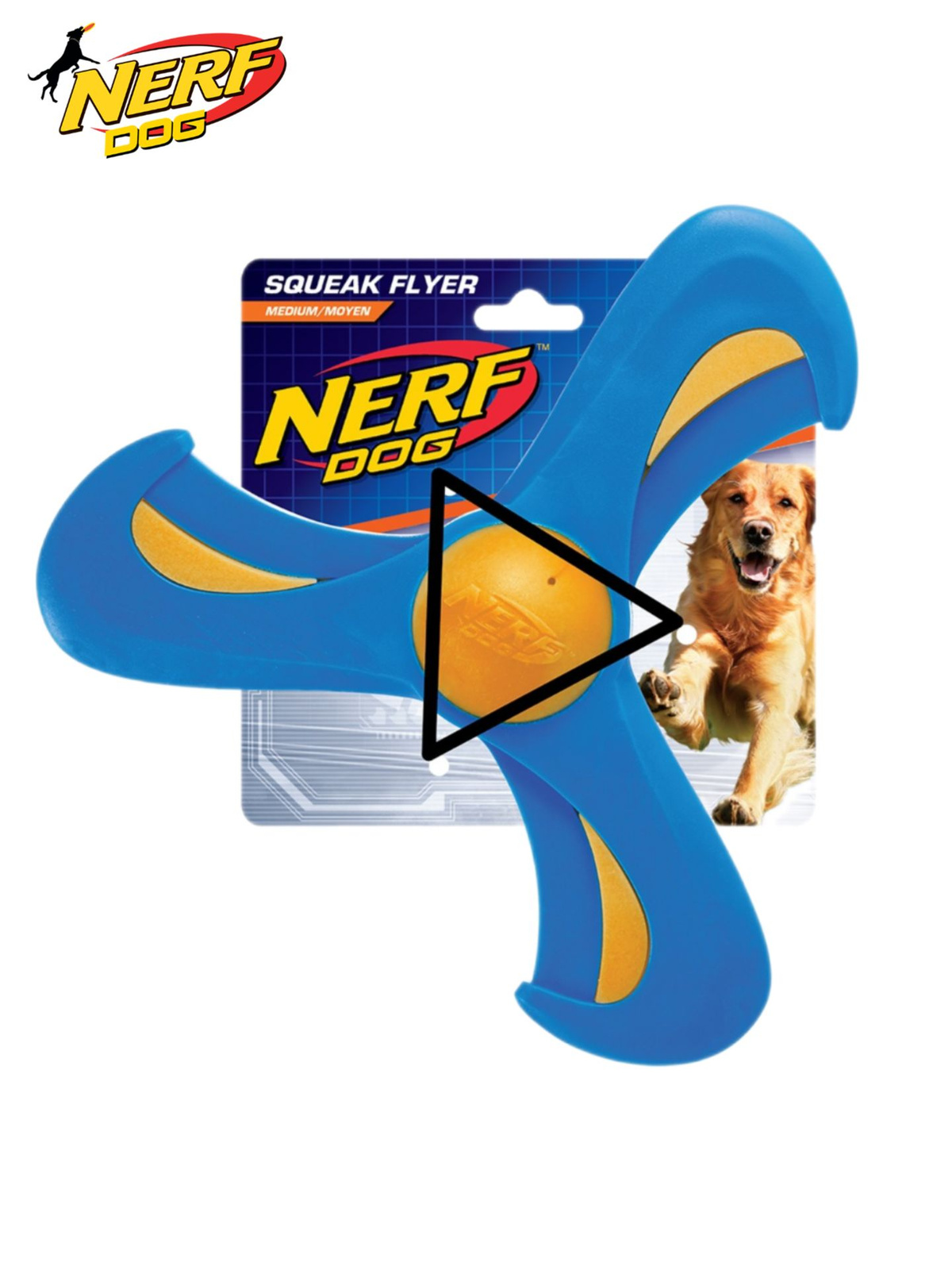 Летающая игрушка для собак Nerf Dog Tri-Flyer мягкий диск из TPR и пены ...