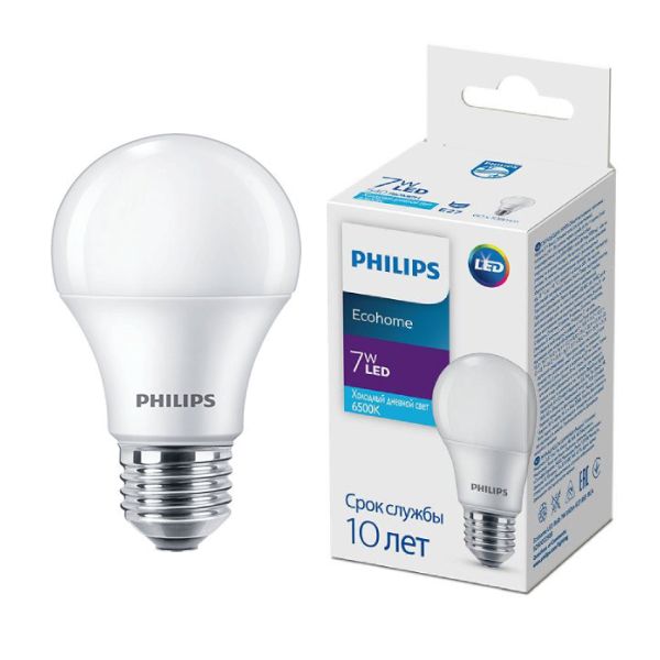 Philips LED лампа Philips Ecohome LED Bulb 7W 540lm E27 865 RCA купить ...