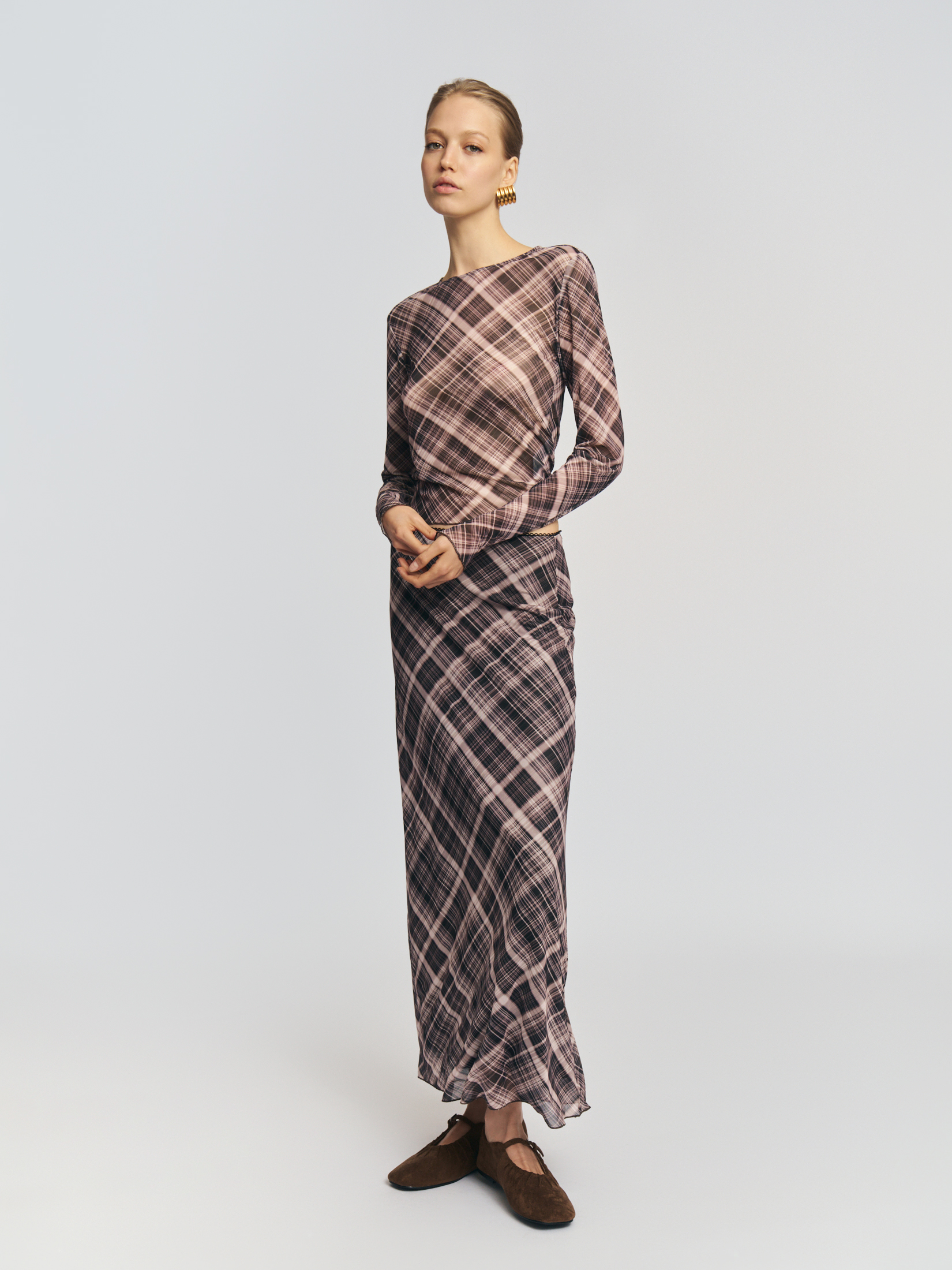 Юбка Женский Zolla темно-коричневый Полиэстер, Эластан, размер 50 Демисезон, рост 164-176 купить ...