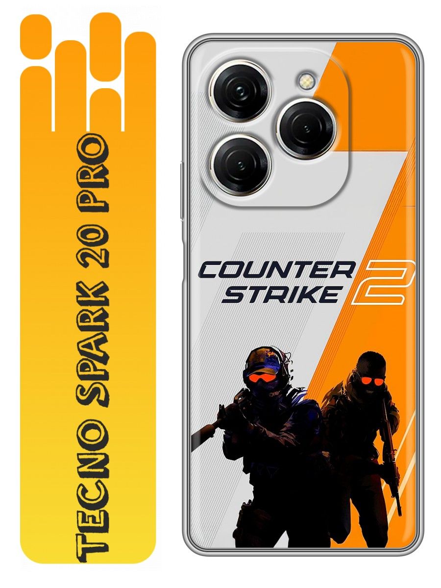 Чехол для Tecno Spark 20 Pro с принтом Counter Strike Контер Страйк на ...