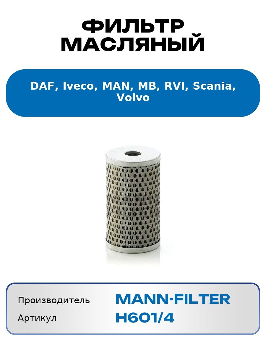 Фильтр масляный Daf, iveco, Man, Mb, Rvi, scania, volvo Mann-Filter ...