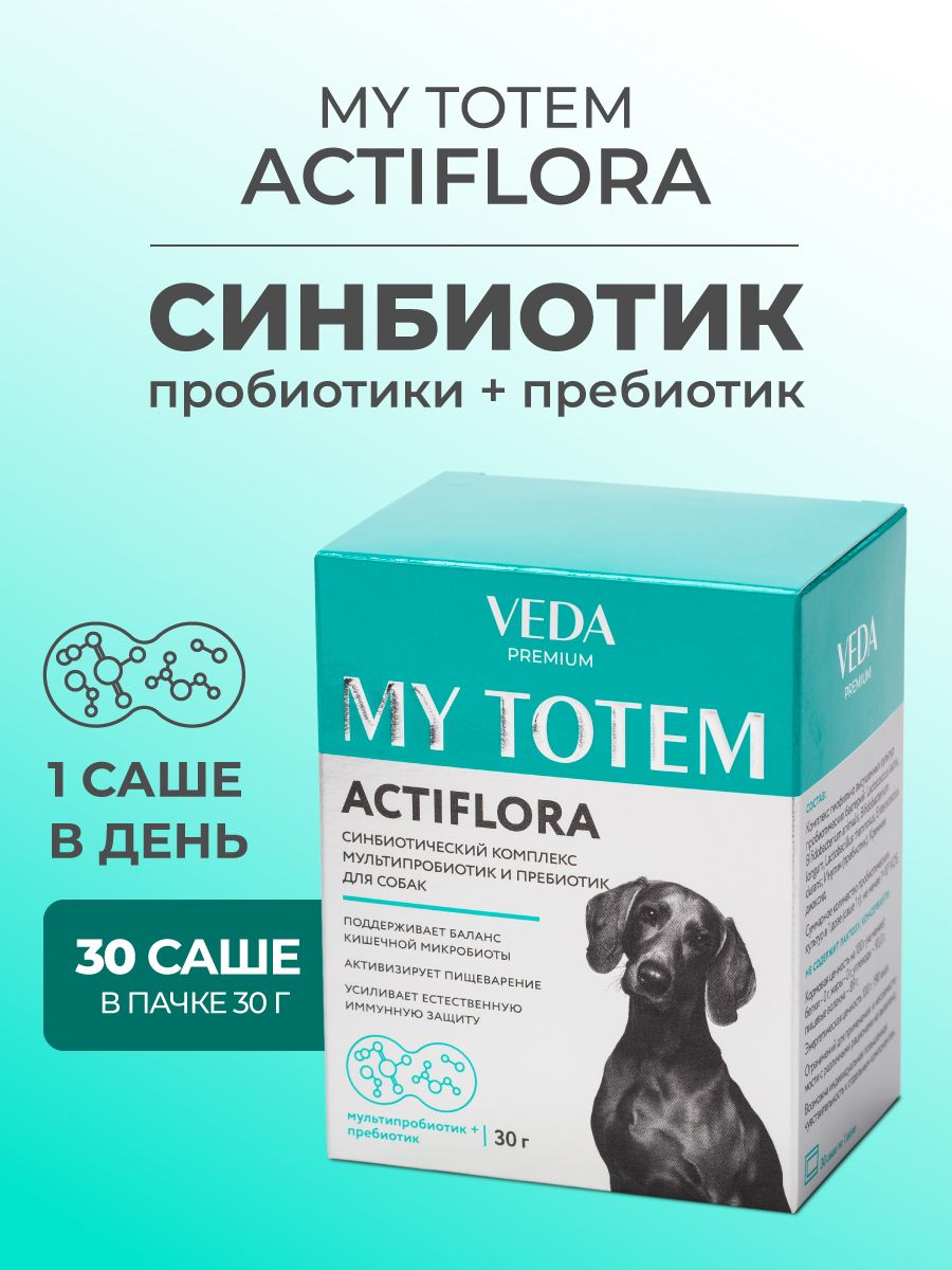 Пробиотики и пребиотик для собак, синбиотический комплекс ACTIFLORA ...