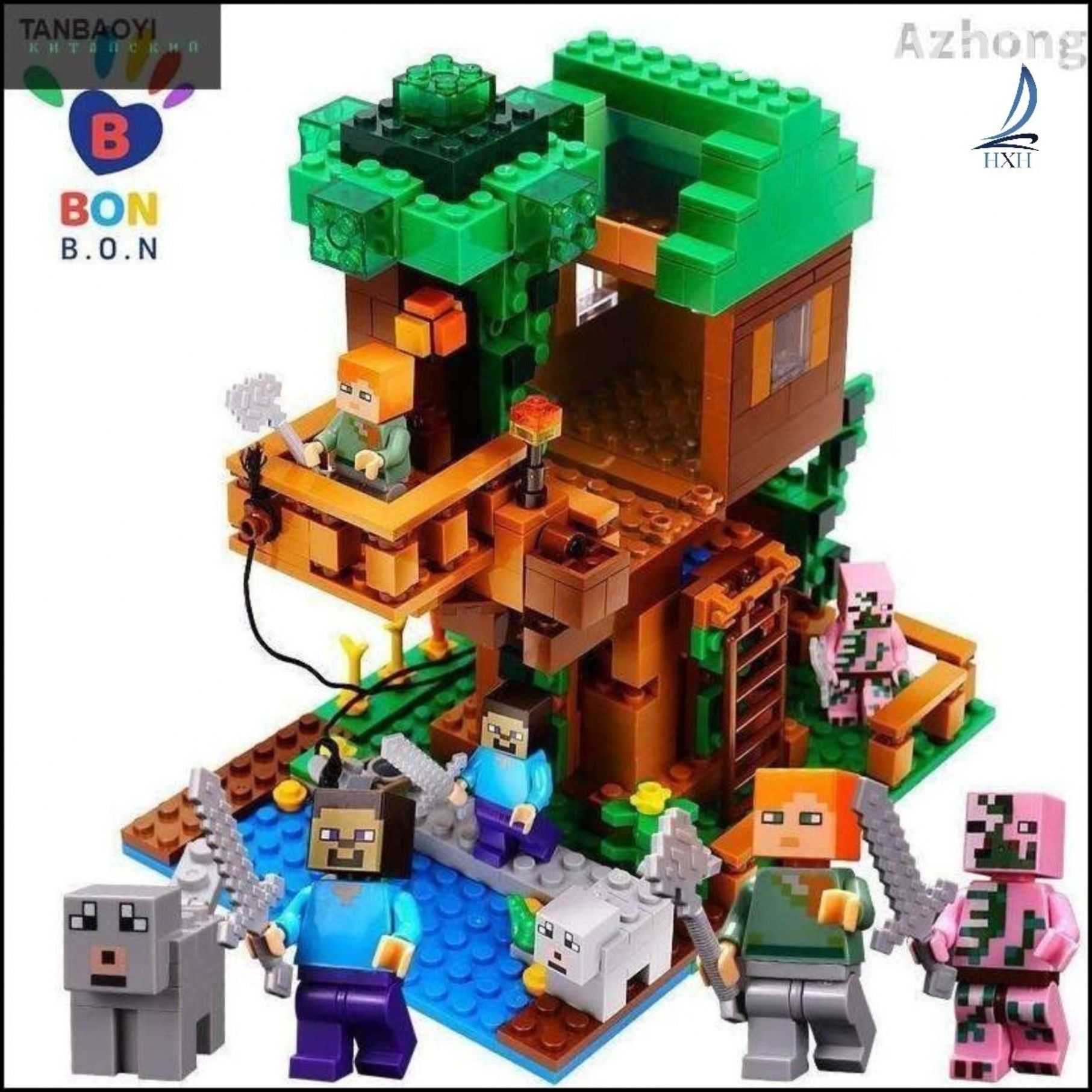 Эксклюзивный конструктор Лего Майнкрафт с домиком на дереве из набора ...