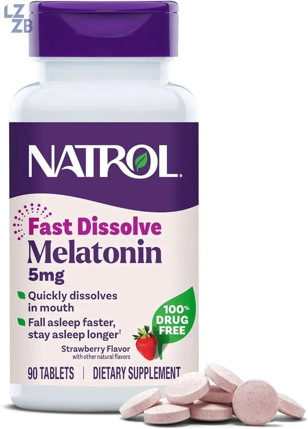 Natrol Melaton, 5 мг , вкус клубника, 90 таблеток, доставка почтой ...