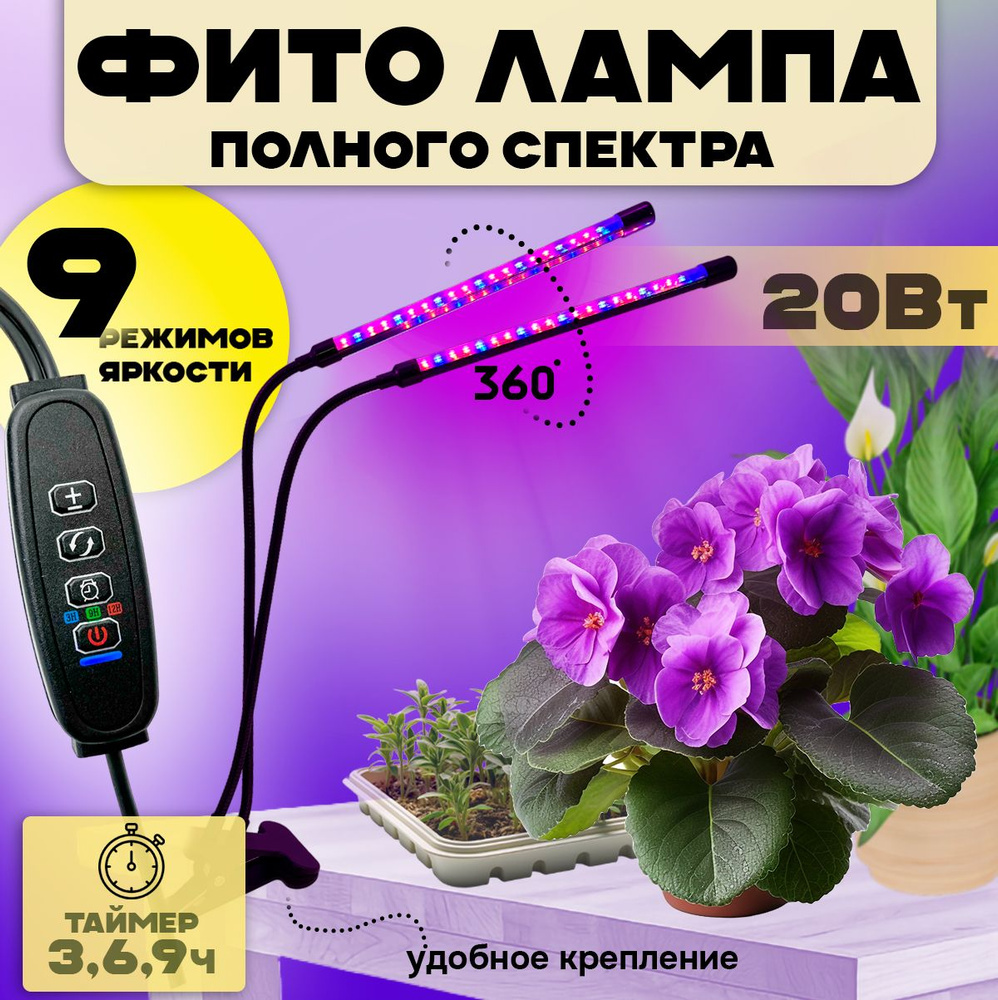 Фитолампа для растений, фитосветильник для рассады - купить с доставкой ...