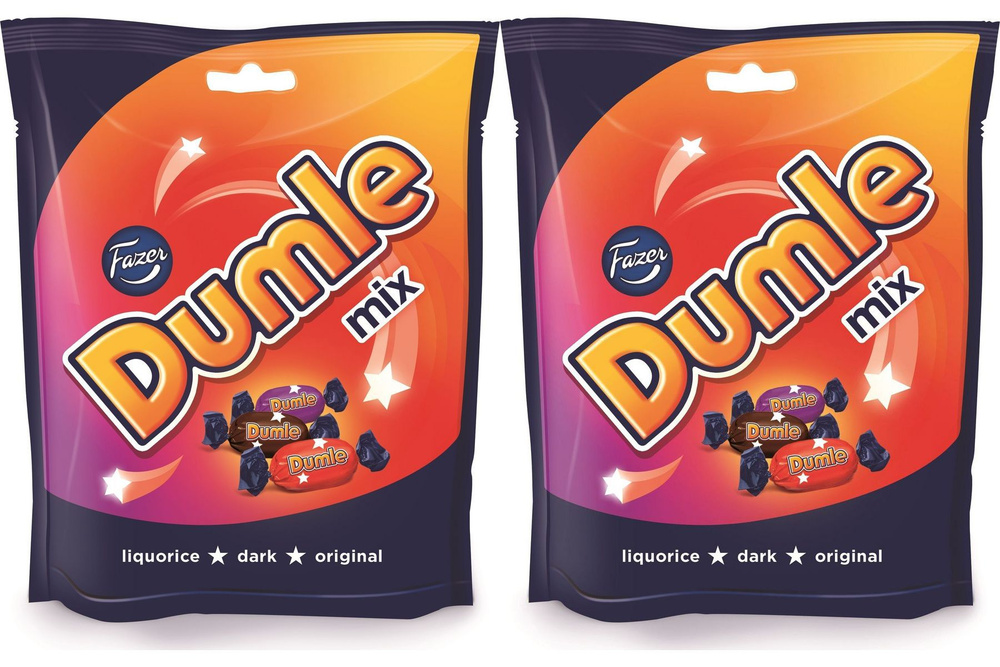 Конфеты Fazer Dumle MIX три разных вкуса - оригинальный, лакричный и ...