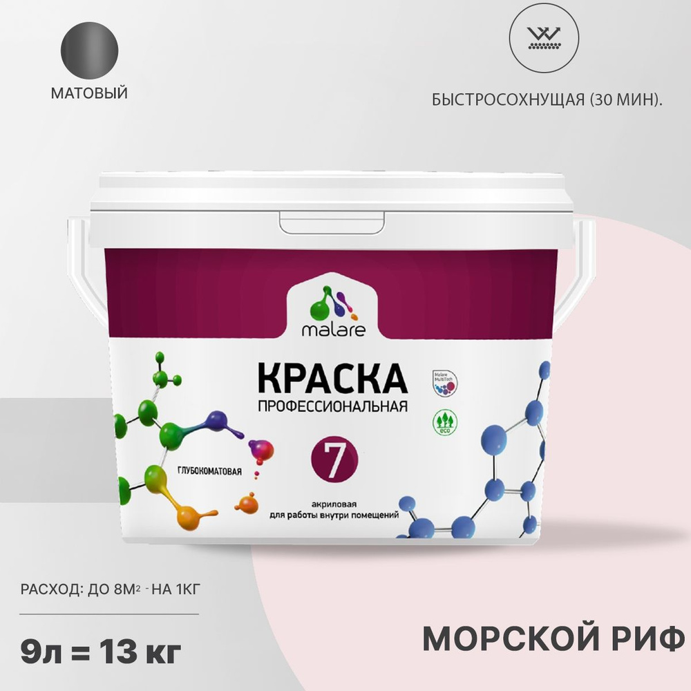 Краска Malare Professional Euro №7 интерьерная для стен и обоев V1.0 ...