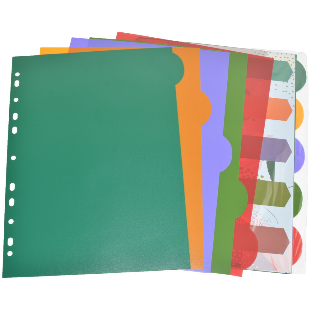 Разделители листов для папок А4 пластиковые 2 упаковки по 5 цветных ...
