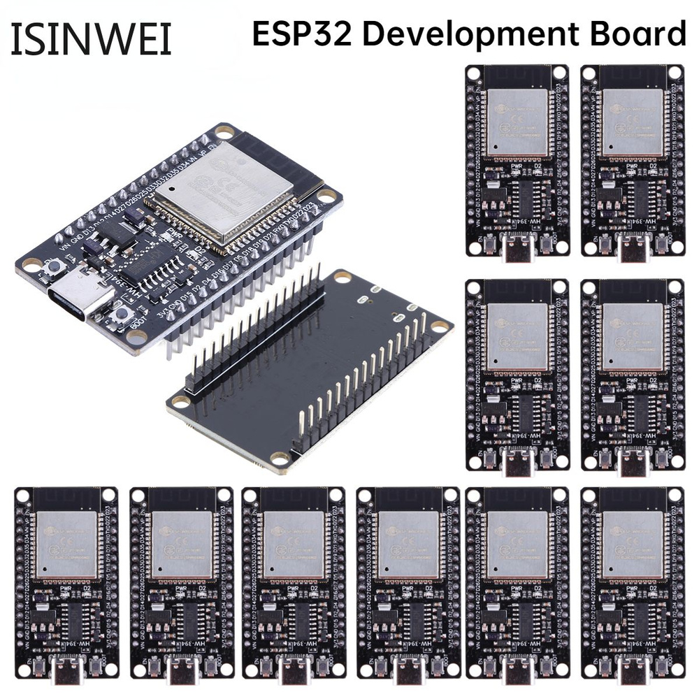 10 шт Макетная плата Nodemcu Esp32 Esp Wroom 32 Ch340 Type C Wifi Bluetooth Lua сверхнизкое