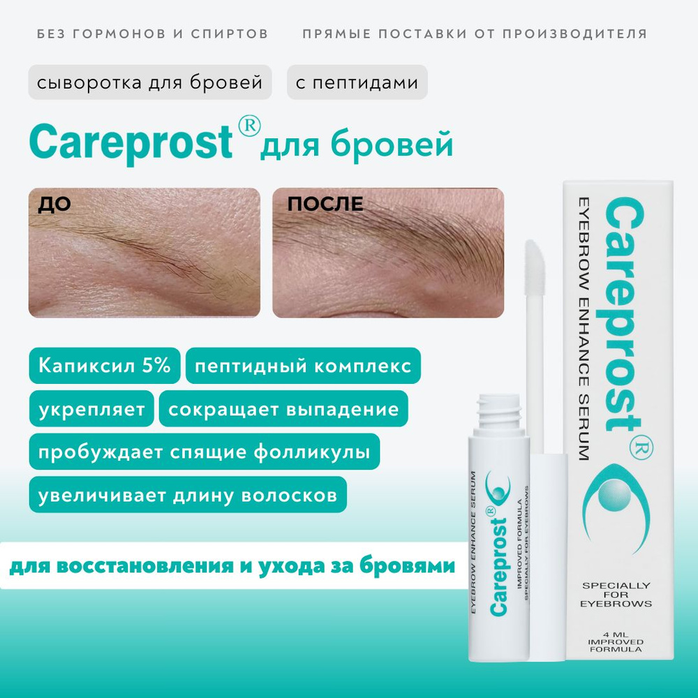 Пептидная сыворотка для роста бровей Careprost (Карепрост) EYEBROW ...