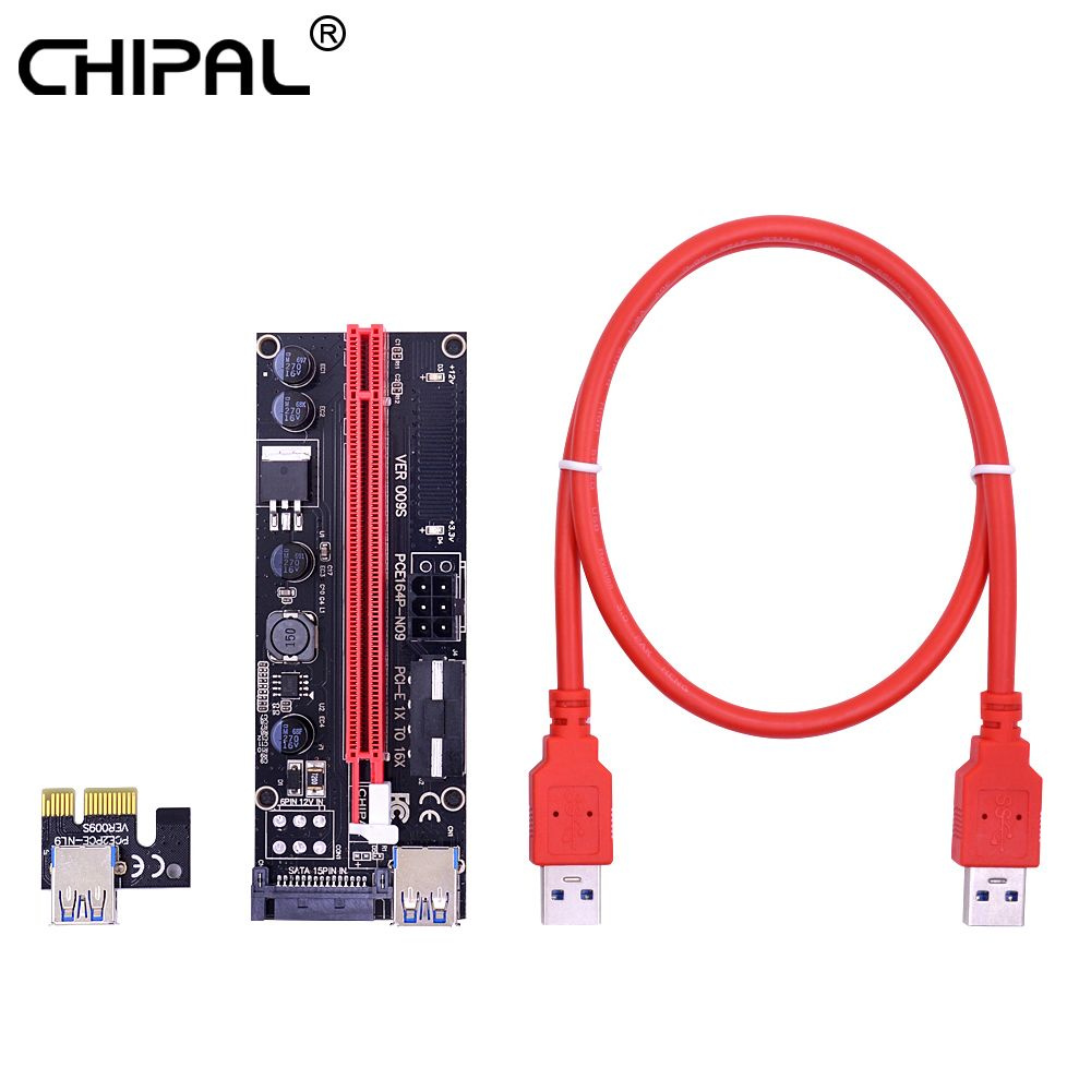 Riser PCI-E CHIPAL 009S PCIE райзер для видеокарты удлинитель PCI Express 1X - 16X со ...