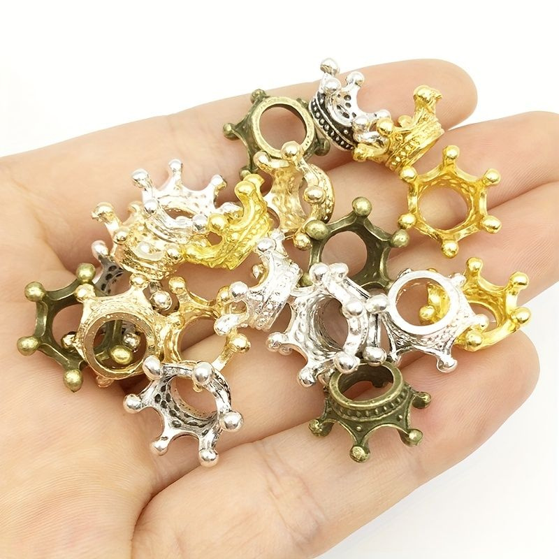 Набор Для Создания Украшений 20 Штук Бусин Короны Из Металла Для Браслетов И Ожерелий Diy