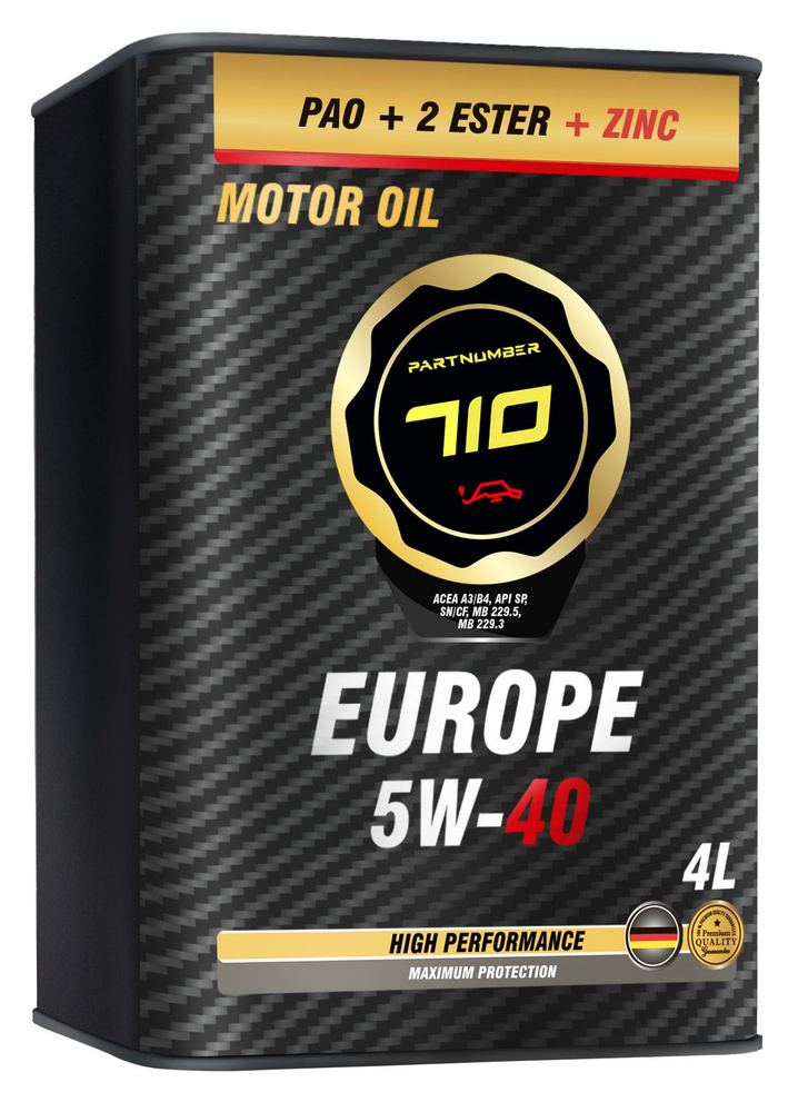 Масло моторное PARTNUMBER 710 europe 5W-40 Синтетическое 4 л 140054 ...