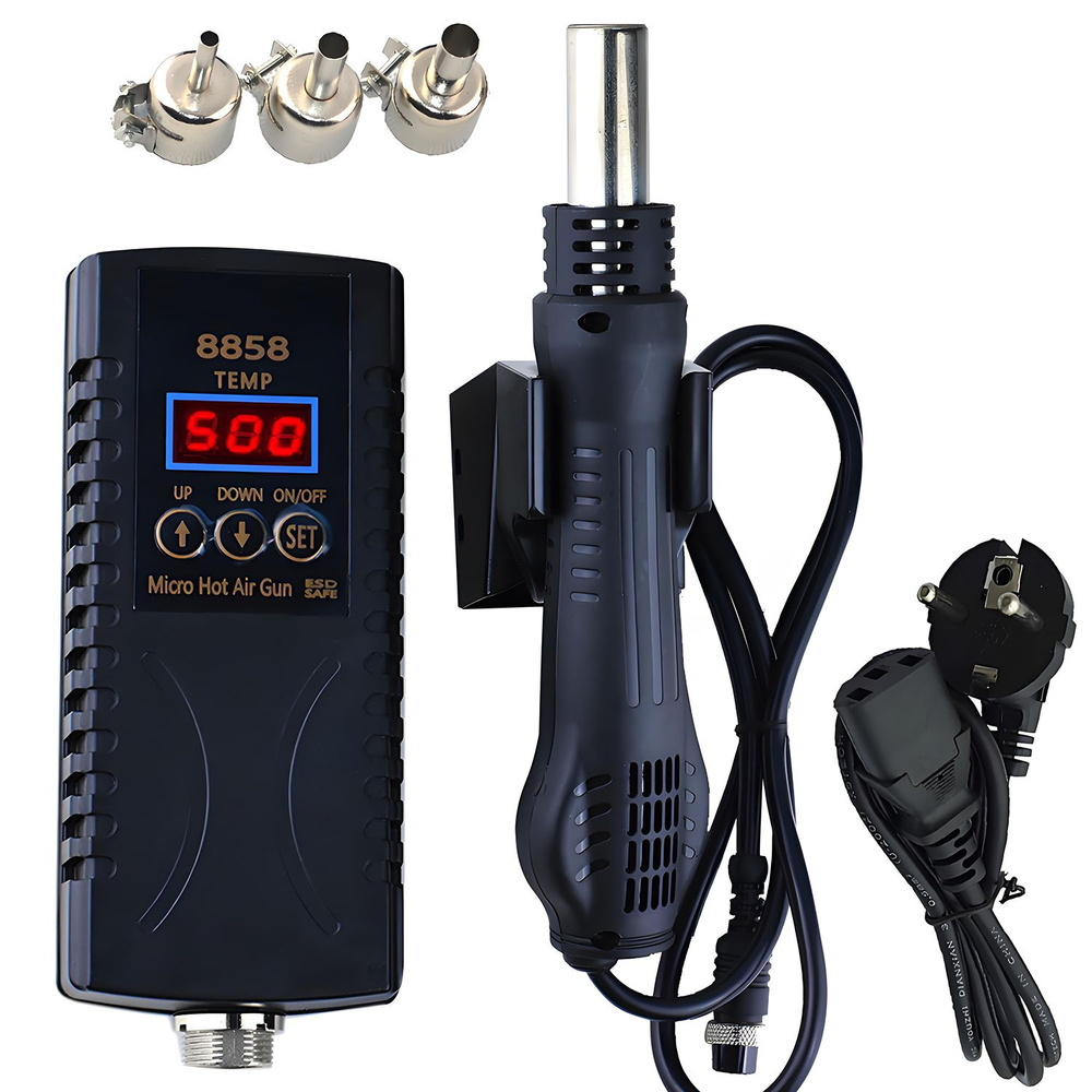 Паяльная станция 8858 Micro: светодиодный термофен и цифровой фен 700 ...