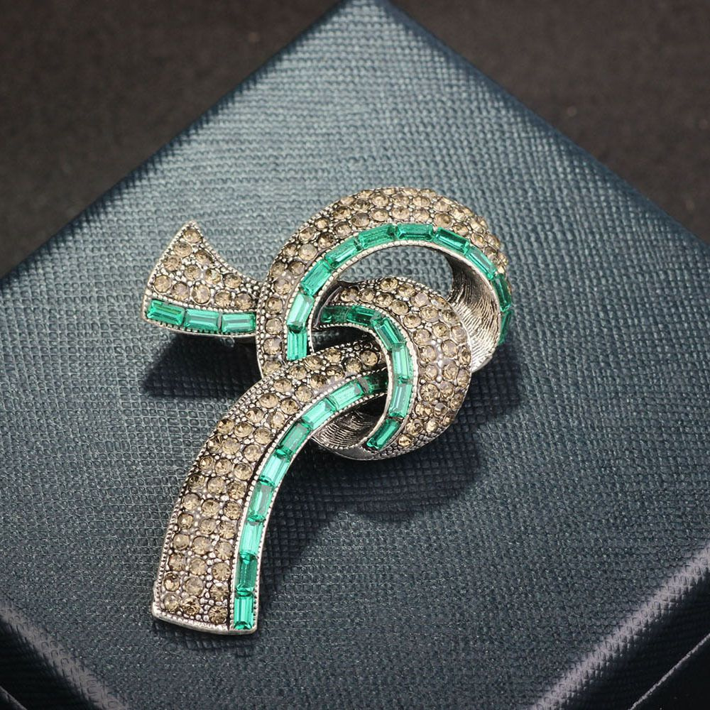 Крупная брошь женская бижутерия ELITE GREEN. Декоративная брошь-булавка ...