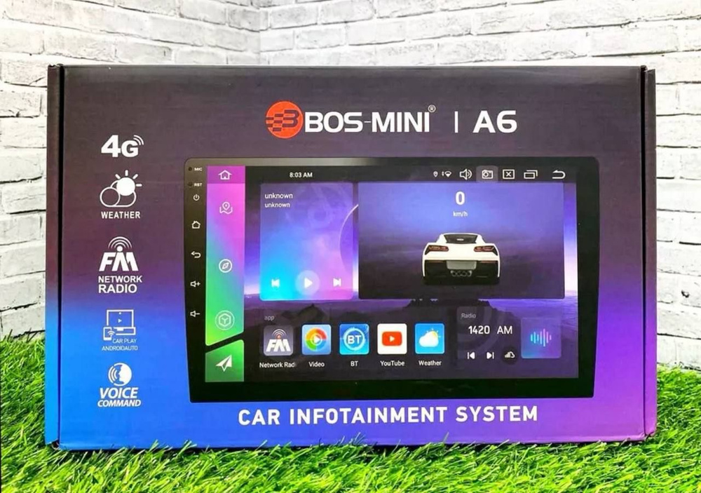 Автомагнитола Android Bos-Mini A6 8-ядер 2/32GB, 9-дюйм Sim Карта с ...