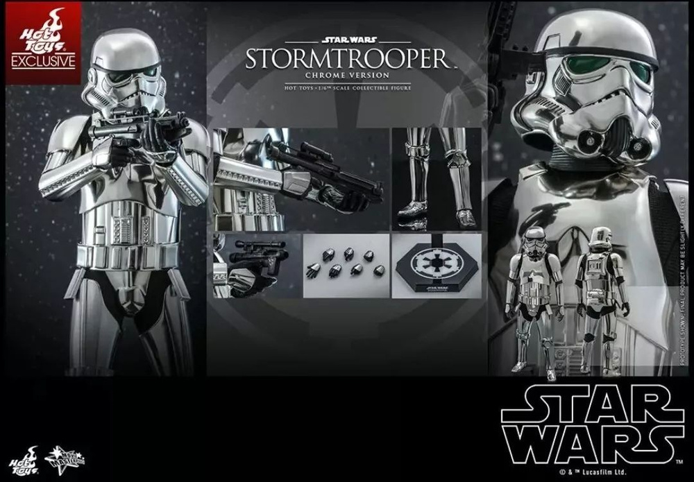 (Opened Box) Фигурка Hot Toys Star Wars Stormtrooper Chrome Version ...