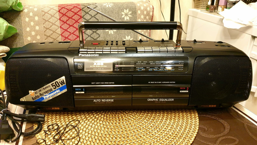 Кассетная магнитола Panasonic RX-FT560, двух кассетная магнитола. авто ...