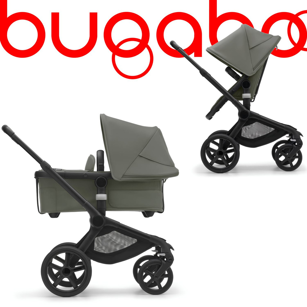 Bugaboo Fox 5 RENEW Коляска 2 в 1, шасси Black, Forest Green, капюшон Forest Green купить на ...