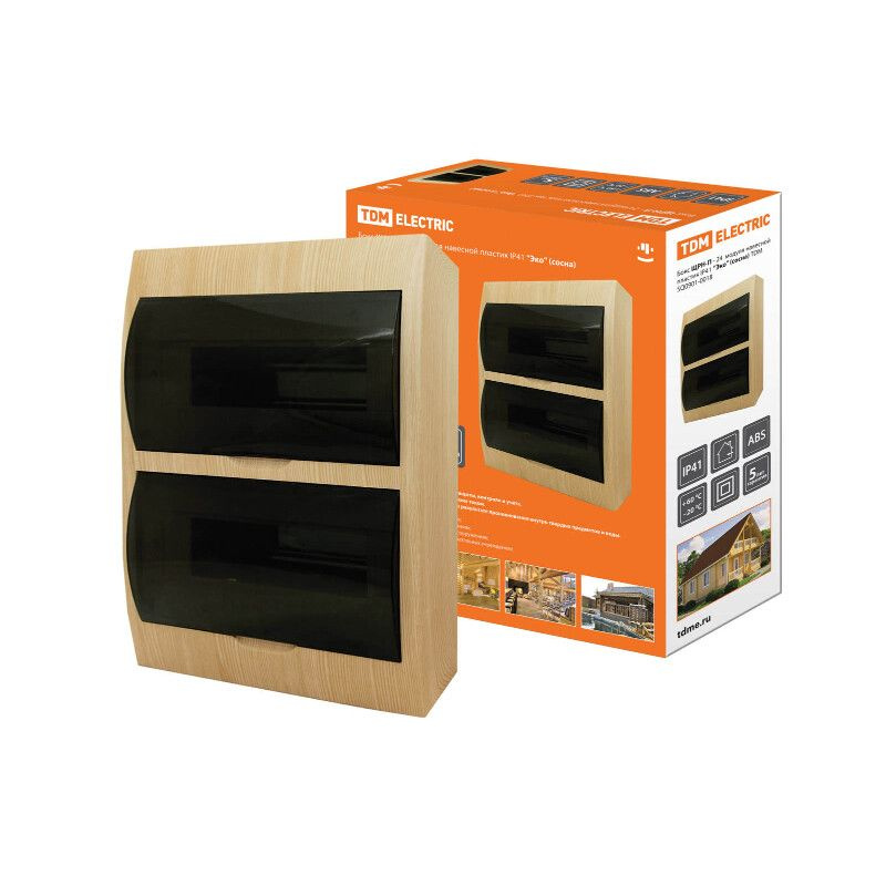 Бокс ЩРН-П TDM "Эко" (сосна), 24 модуля, навесной, пластик, IP40 купить на OZON по низкой цене ...