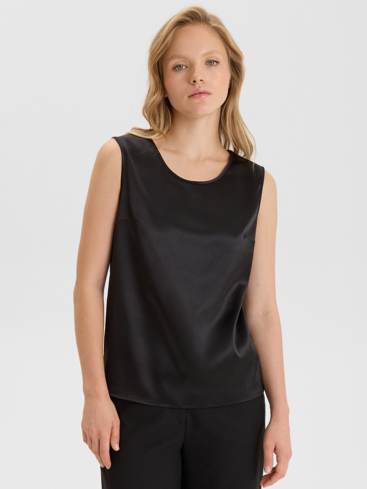 Топ Женский ANNA Collection черный, черный муар, размер 54 ...