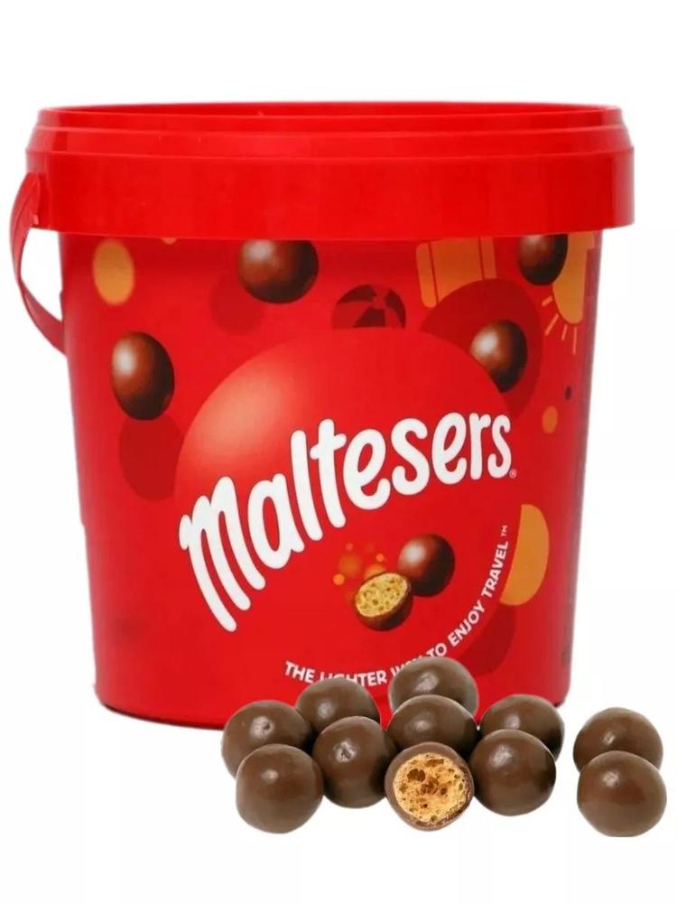 Ведро Мальтизерс / Драже шоколадное Maltesers с хрустящим центром, 440г ...