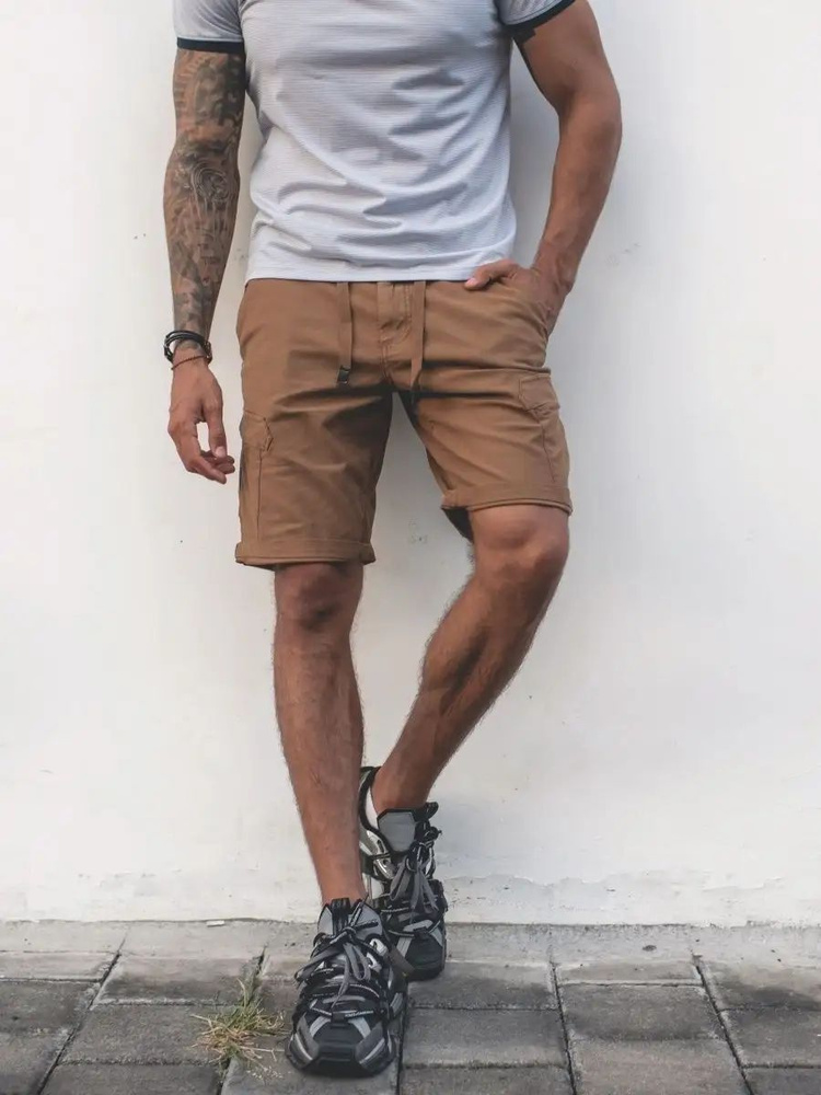 Шорты Мужской Bronks Повседневный коричневый, размер 60, 62 Хлопок ...