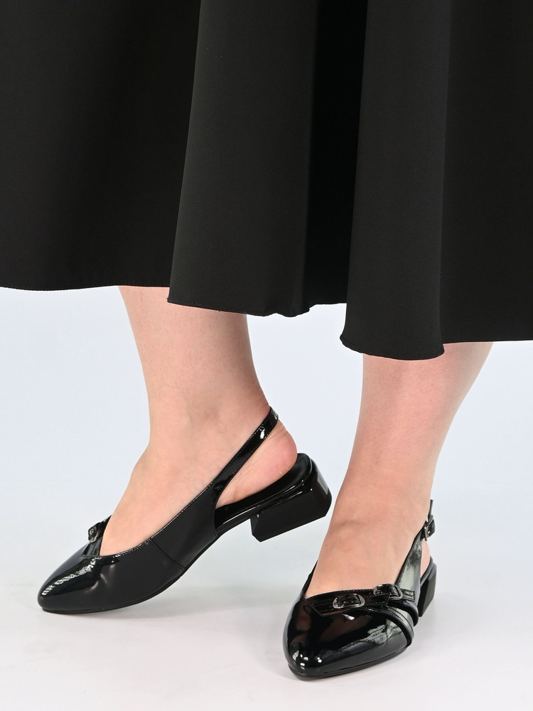 Босоножки Женский Ascalini Стандартный низкий (до 4 см) Кожа натуральная лакированная, размер 38 ...