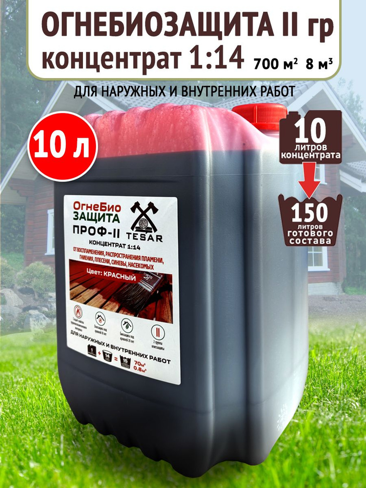 Пропитка для дерева ОгнеБиозащита TESAR концентрат 1:14 10 л купить на ...