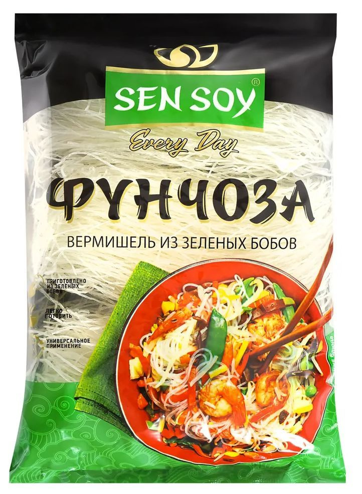 Вермишель Фунчоза Sen Soy премиум из зеленых бобов 150 гр - 4 штуки купить на OZON по низкой ...