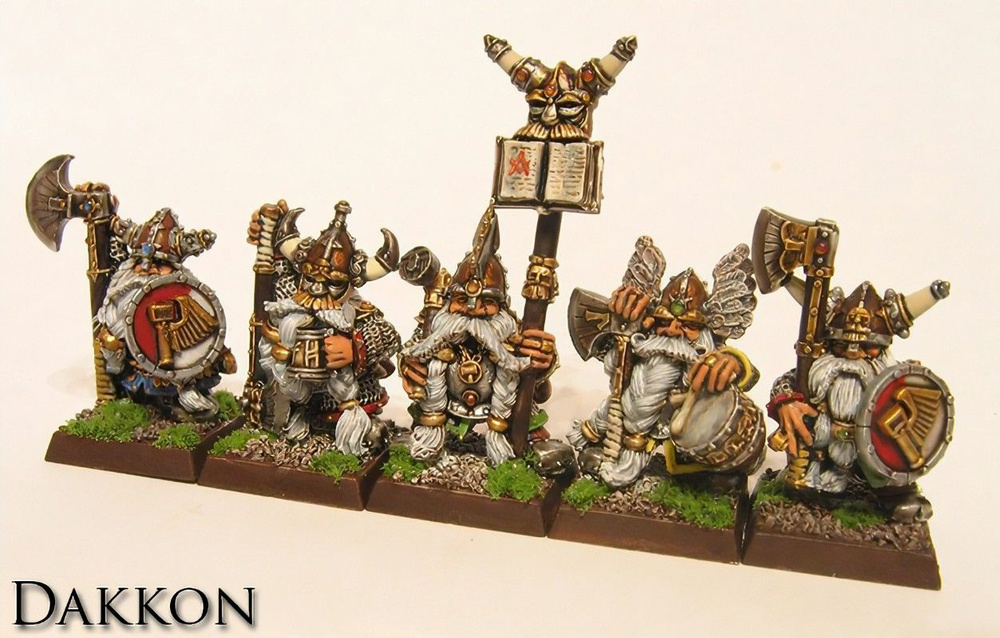 Набор Гномы Долгобороды Командный отряд / Dwarf Longbeards Command Warhammer Fantasy / AoS ...