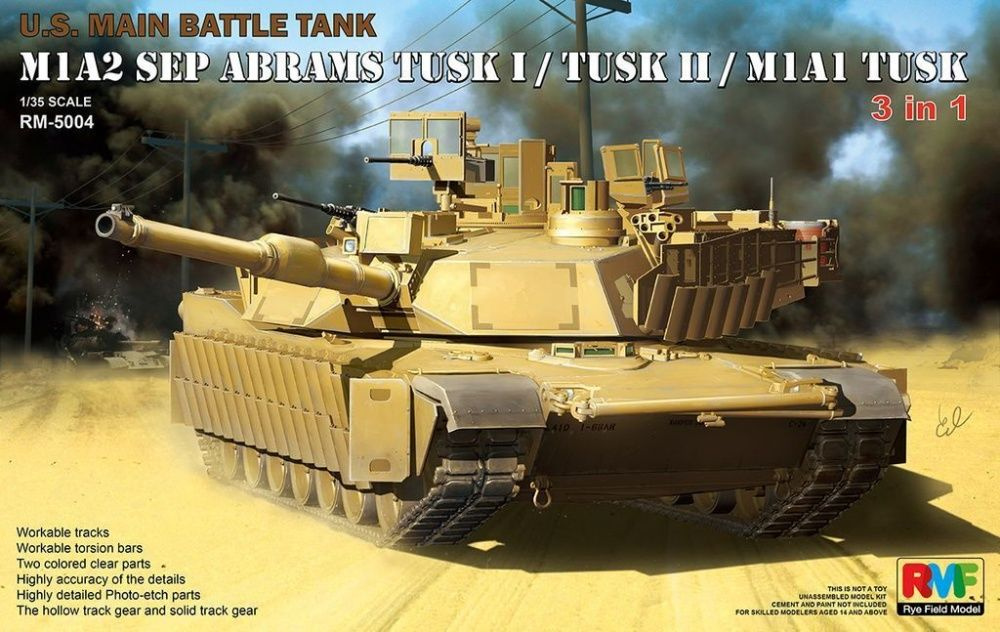 Rye Field RFM 5004 1/35 us mbt m1a2 sep tusk i/ii/m1a1 w/ подвижная гусеница Модель танка купить ...