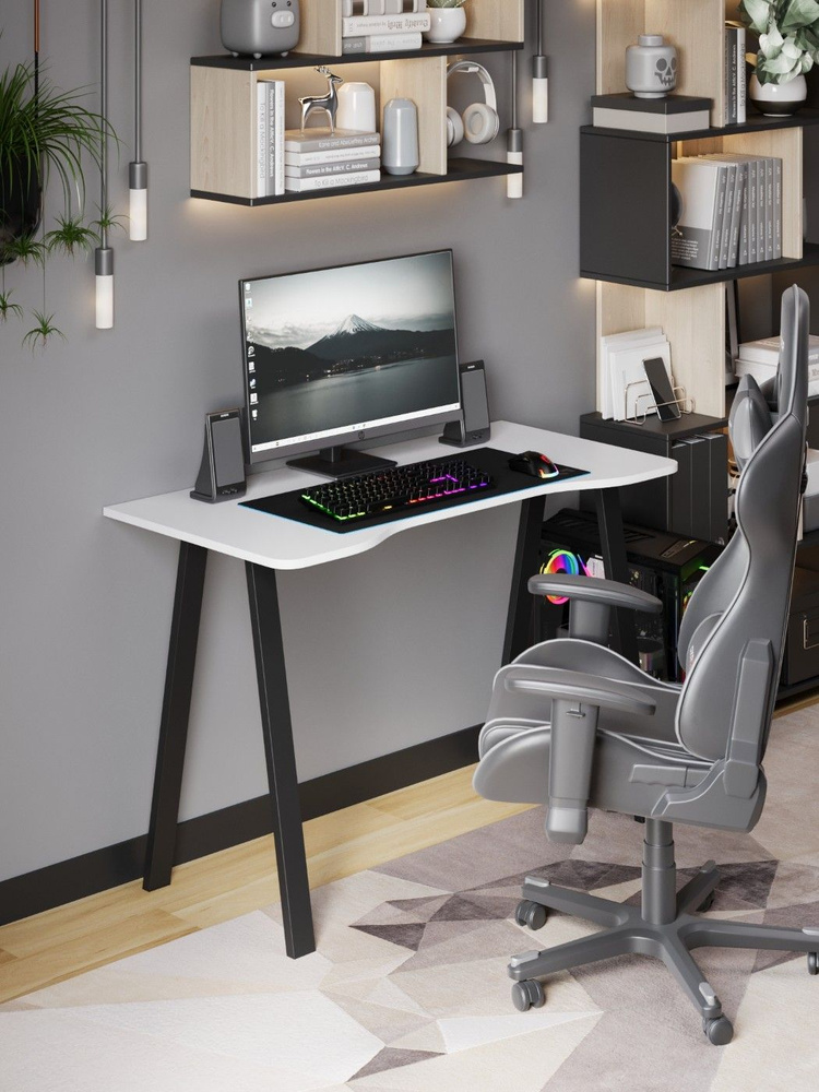 Игровой компьютерный стол Домотека Оскар_Белый, 110х57х75 см купить c ...