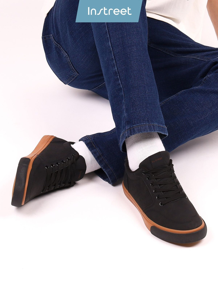 Кеды Мужской Instreet Нубук искусственный, размер 44 5 На любой сезон Шнурки Россия купить c ...