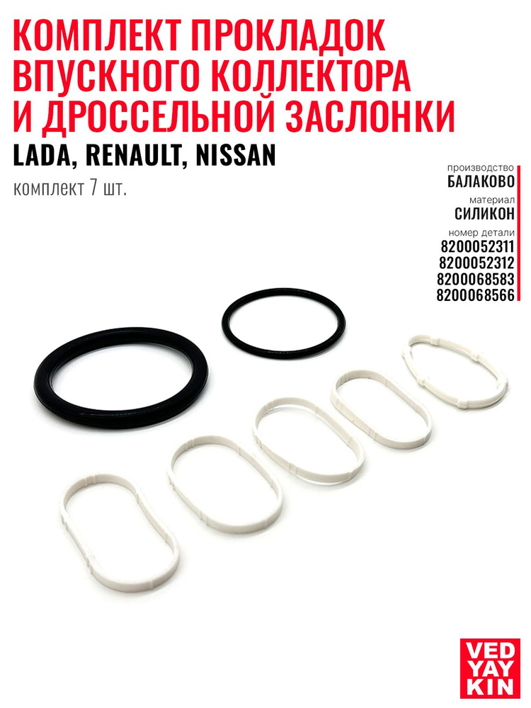 Комплект прокладок впускного коллектора и дроссельной заслонки для а/м ...