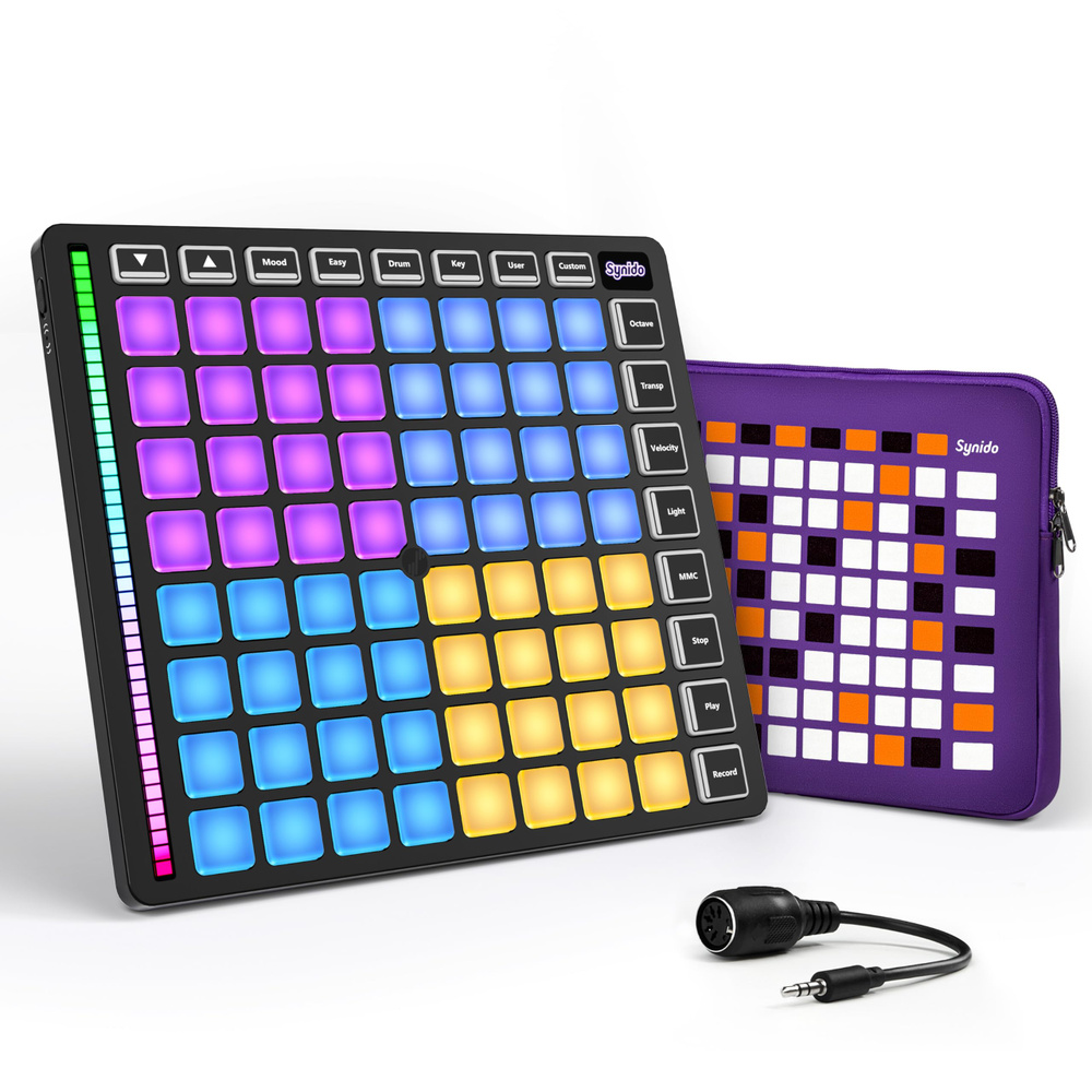 MIDI Pad Beat Maker Machine с 64 чувствительными к скорости нажатия RGB ...