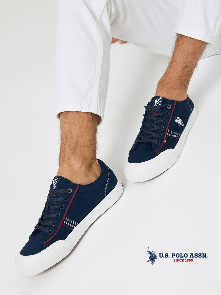 Кеды Мужской U.S. POLO ASSN. Текстиль Бег, Фитнес, размер 44 6 Лето Шнурки Россия купить c ...